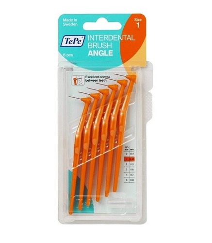* TePe Angle Interdental Brush Size 1 Orange 0.45mm 6pcs Floss | eBay
