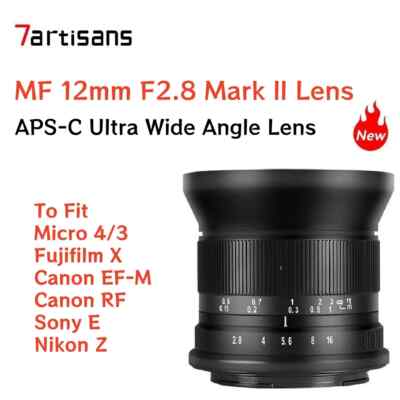 7artisans 12mm F2.8 II APS-C Ultra Wide Angle Lens for Canon Nikon Sony ...