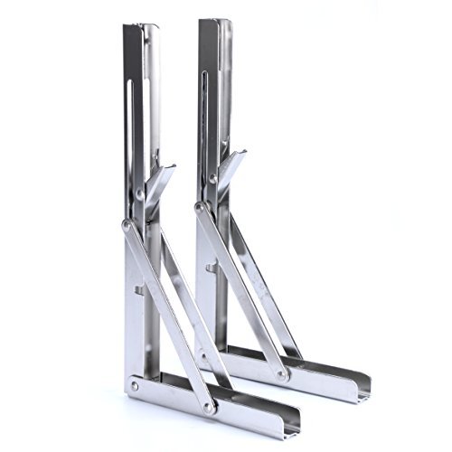 Polished 304 Stainless Steel Folding Shelf Bench Table Folding Shelf or ...