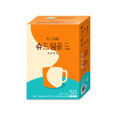 Maxim Supreme Gold 50 Sticks Korea New Premium Instant Coffee Mix 1 Box ...