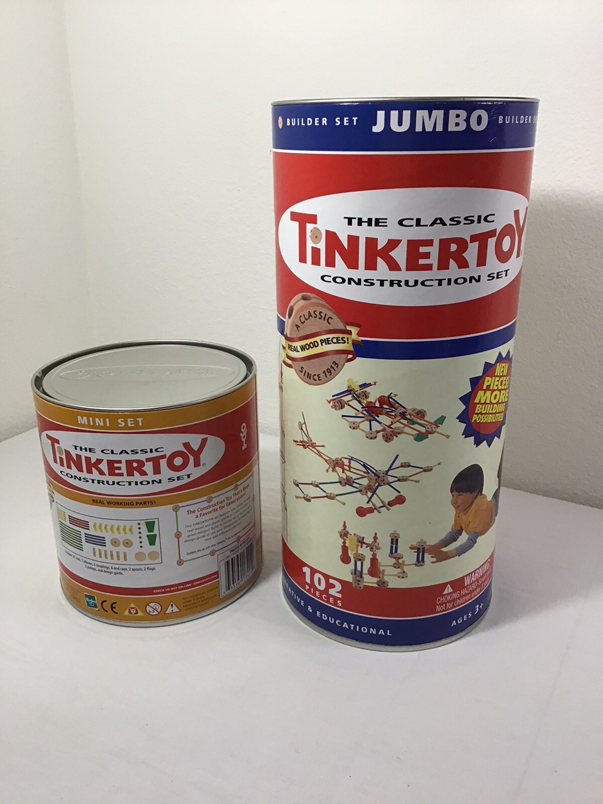 Hasbro TINKER TOY Mini Set And JUMBO BUILDER SET Classic Construction ...