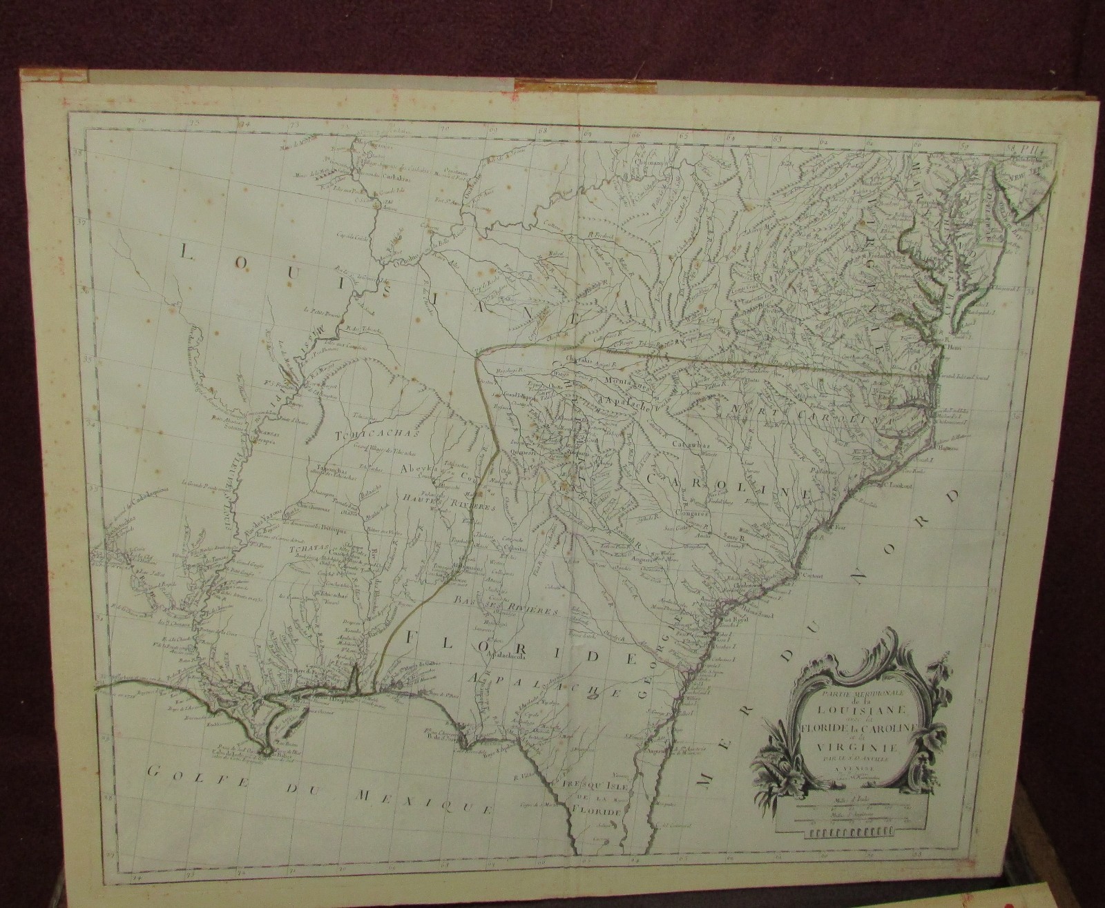 Antique Florida Louisiana North South Carolina Virginia Map 1700's by ...