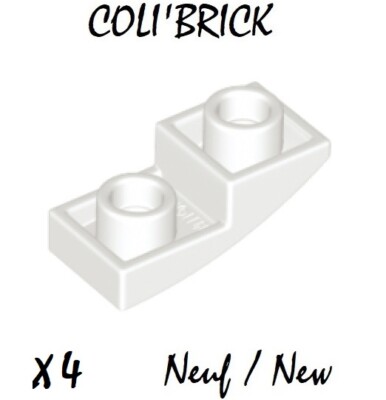 Lego 24201 - 4x slope curved 2x1 inverted - Blanc White - NEW NEUF | eBay