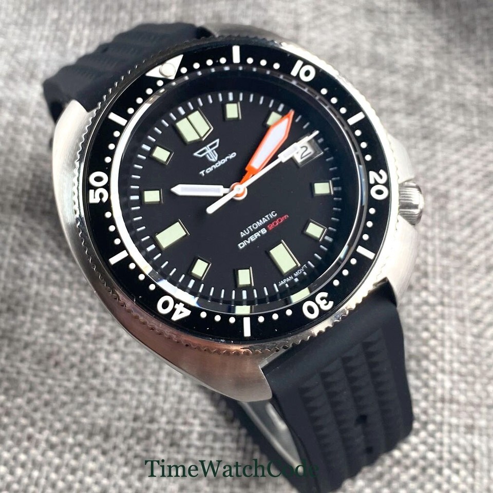 Automatic Watch For Men 200m Diver NH35A Date Sapphire Crystal Tandorio ...