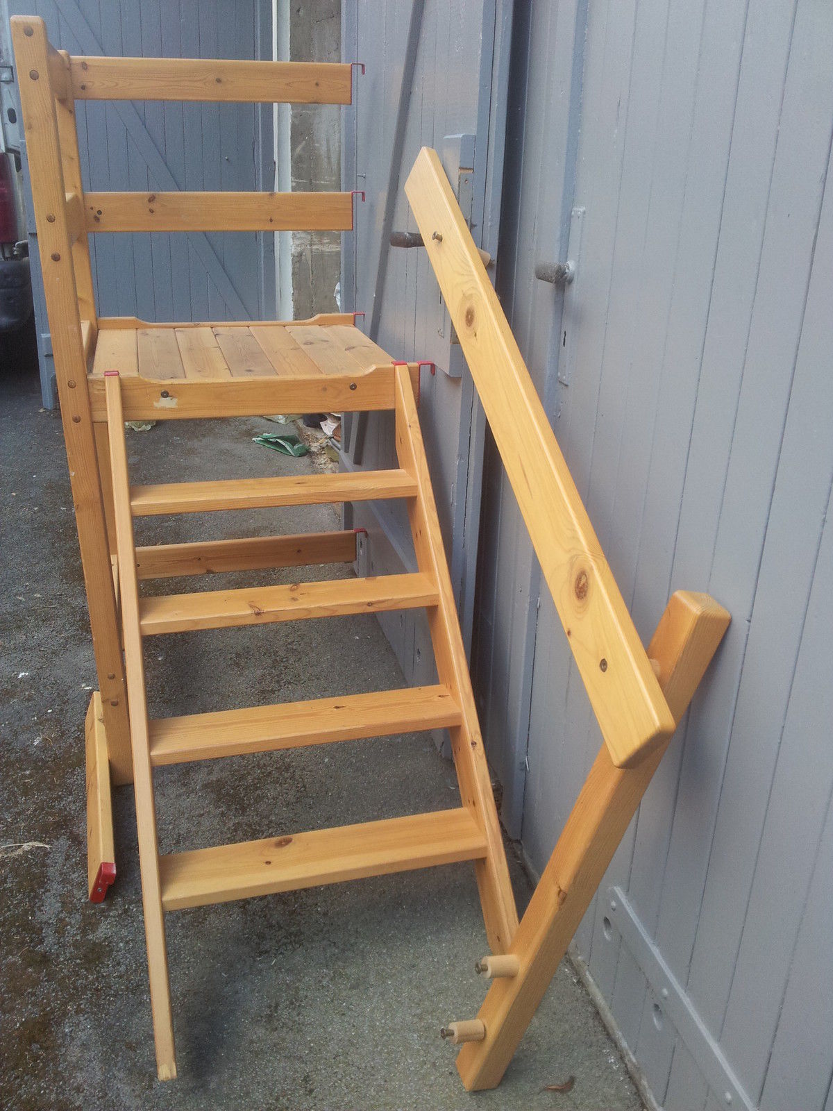 TREPPE mit Treppenabsatz für HOCHBETT ETAGENBETT Treppenturm Leiter ...