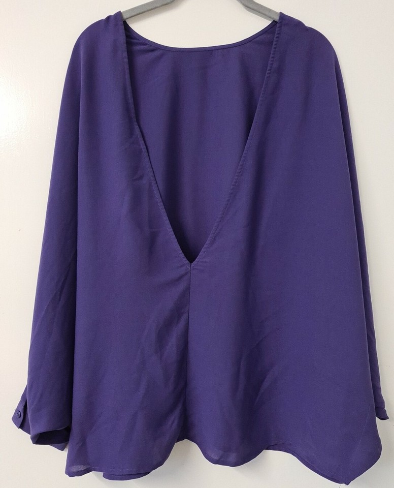Bnwt Asos Petite Size 12 Purple Batwing Top Cut Out Back | eBay UK