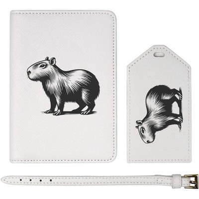 'Capybara Standing' Passport Cover & Luggage Tag Travel Set (PA00034978 ...