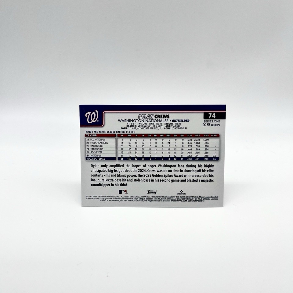 2025 Topps Series 1 Celebration - Dylan Crews Confetti Foil Variation ...