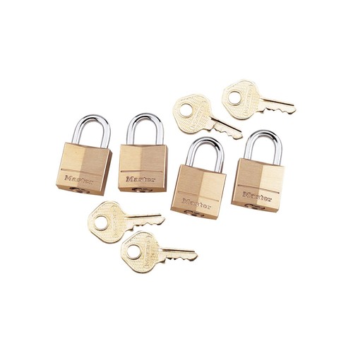 Master Lock 4-Pk. 3/4in. Solid Brass Padlocks, Model# 120Q 71649093555| eBay