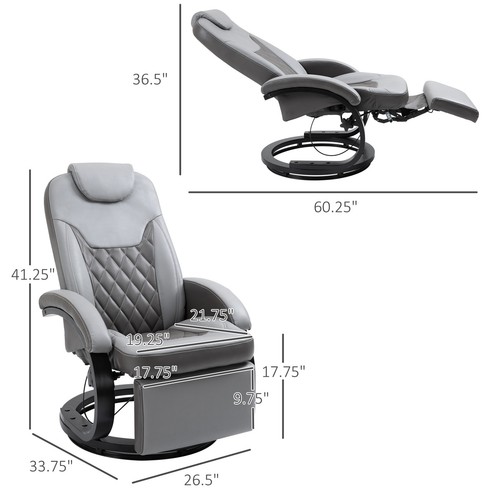 Fake Leather Rocking Living Room Chair with 360 Swivel Rotation ...