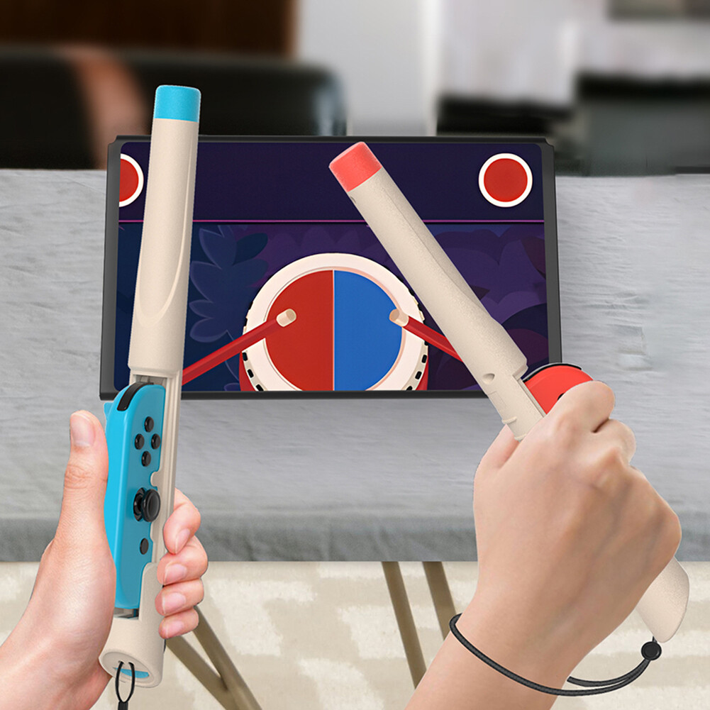 2Pcs Drumstick Controller with Hand Rope for Nintendo Switch Joy-Con ...