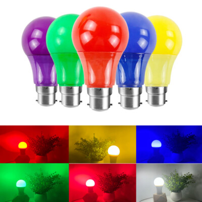 Colored B22 Bayonet LED Bulb Non-dimmable Energy Saving Lighting Bulbs ...