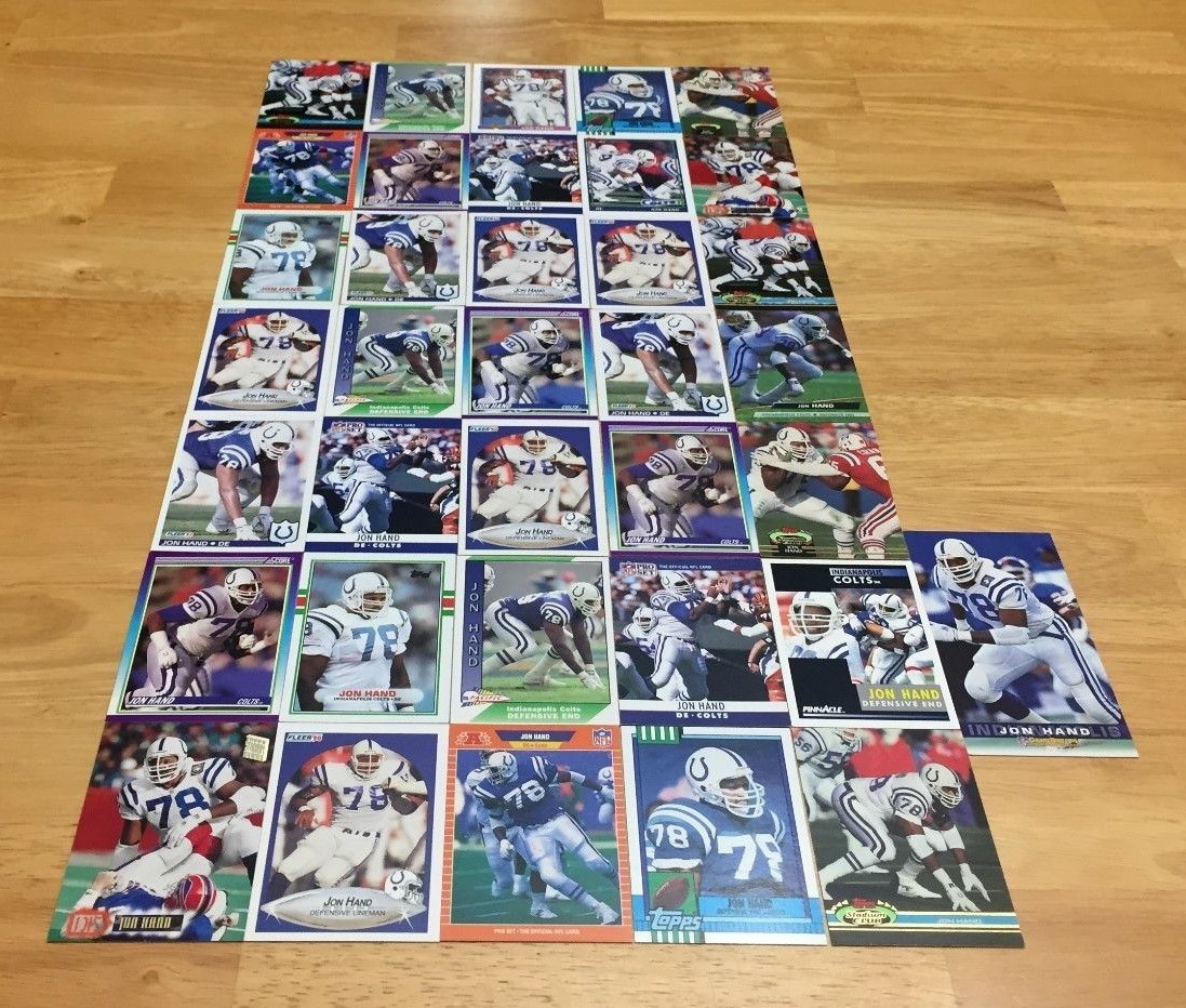 JON HAND LOT OF 36 FOOTBALL CARDS INDIANAPOLIS COLTS DEFENSIVE END ...