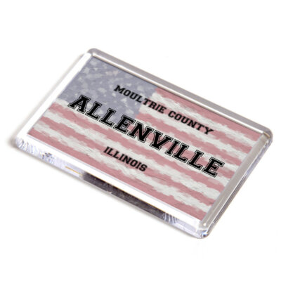 FRIDGE MAGNET - Allenville - Moultrie, Illinois - USA Flag | eBay UK