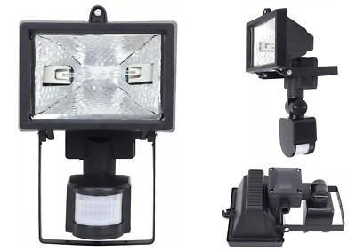 120W Halogen Floodlight Security Light with Motion PIR Sensor Outdoor ...