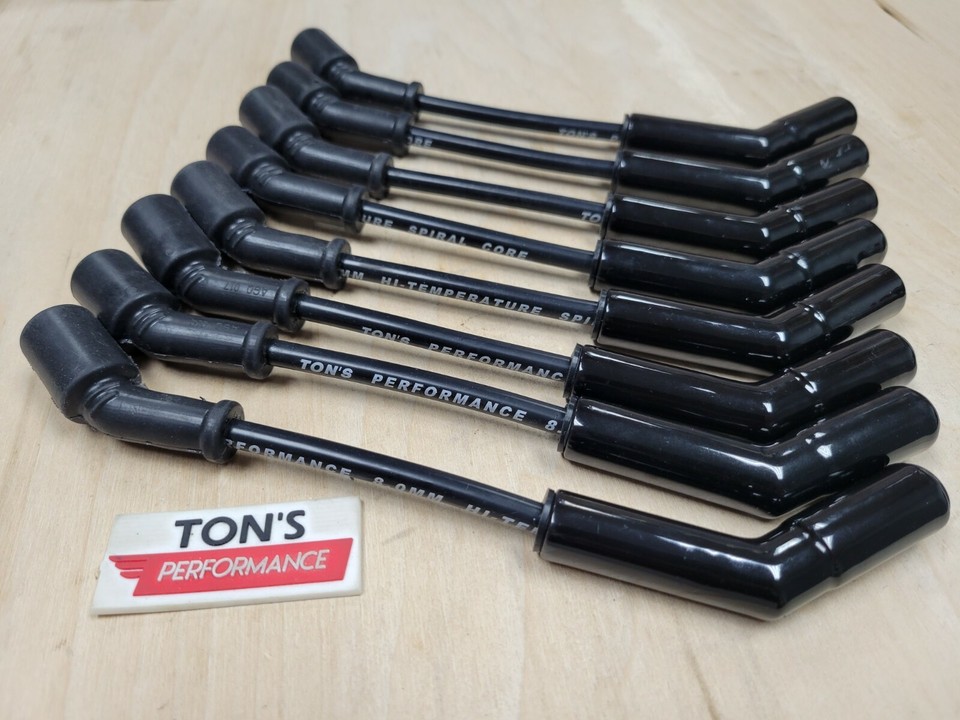 Black Ceramic LS Spark Plug Wire Set 45* Corvette Camaro GMC Sierra ...