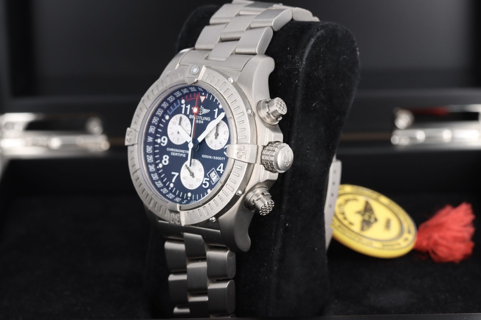Breitling Avenger M1 Chronograph, Navy Blue Dial - Titanium on Bracelet ...