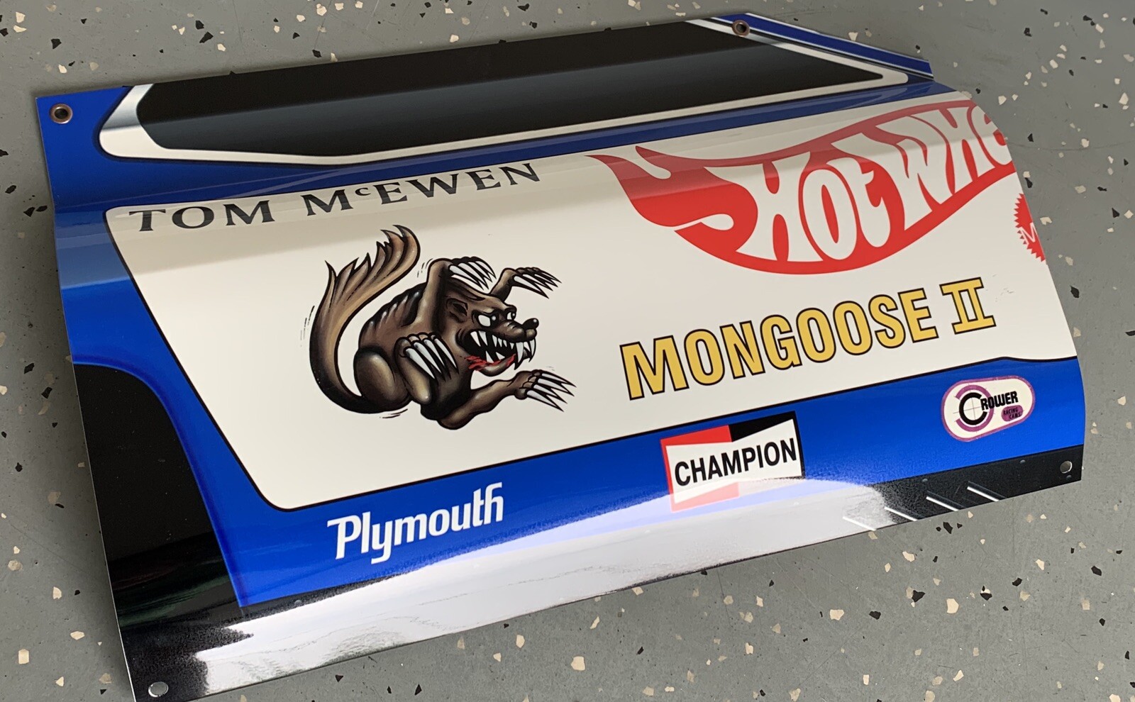 WOW!!!Curved Mongoose Plymouth Race Car DRAG RACING Door Style Sign ...