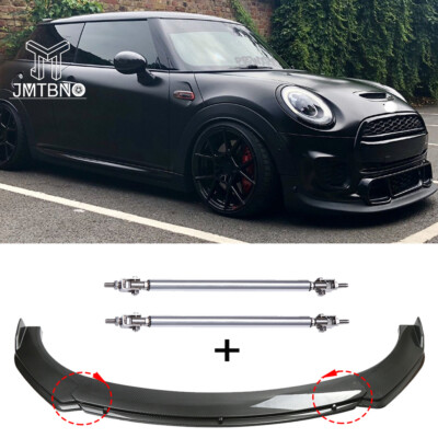 For Mini Cooper F56 R56 Front Bumper Lip Splitter + Side Skirt Carbon ...