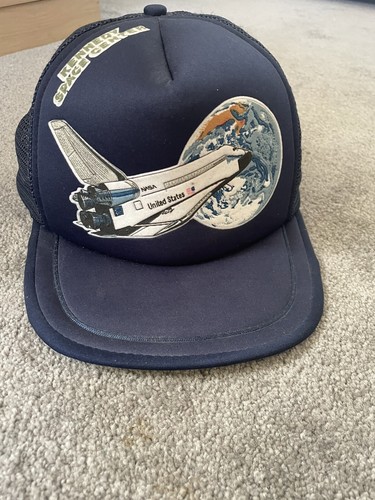 Vintage 80s 90s Snapback Trucker Hat Kennedy Space Center NASA Shuttle ...