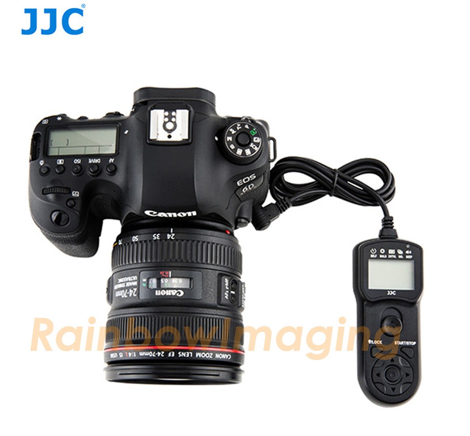 JJC Intervalometer Timer Remote Shutter Cord Canon R5 EOS 6D 7D Mark II ...