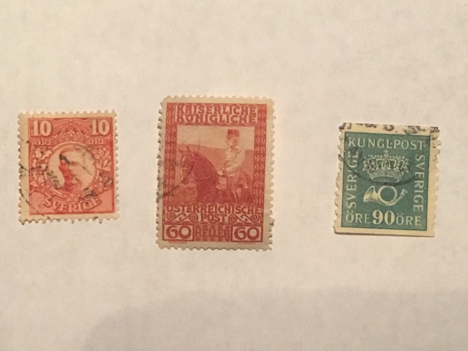 RARE SILVER COIN SWEDEN 1932G 25 ORE & STAMP 1908 60 90 Heller 1910 10 ...