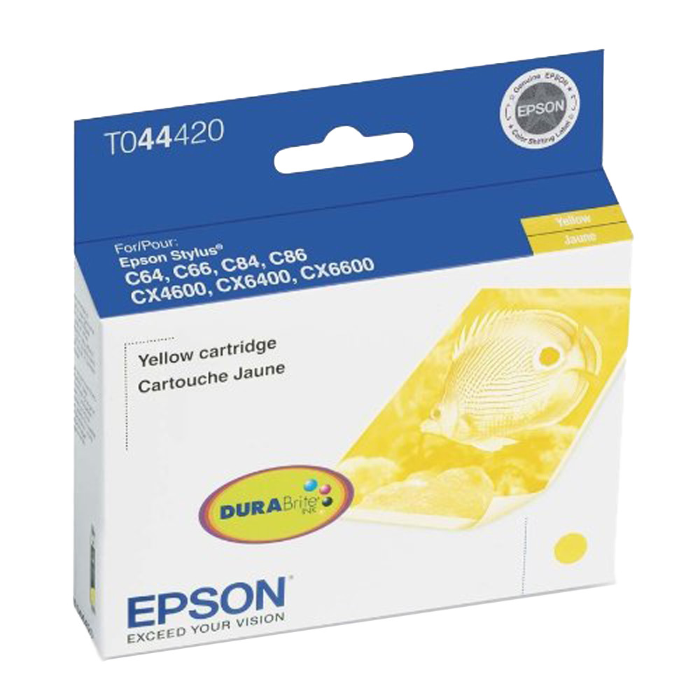 Genuine Epson 44 T0444 Yellow Ink Cartridge for Stylus C84, C86, CX6400 ...