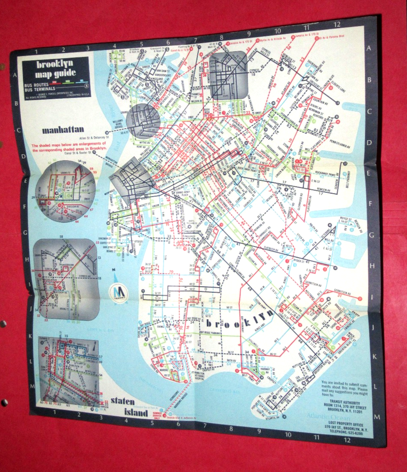 Brooklyn Staten Island Bus Map 1969 | eBay