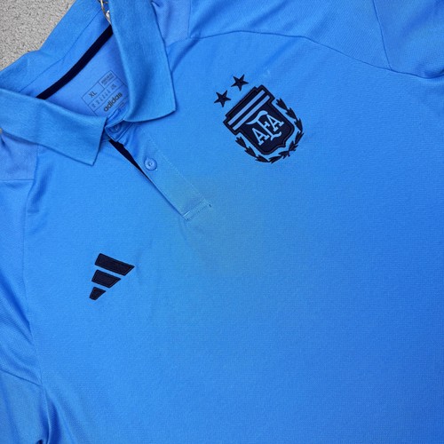 Argentina National Team Polo Shirt Mens XL Blue Soccer Adidas AFA Crest ...