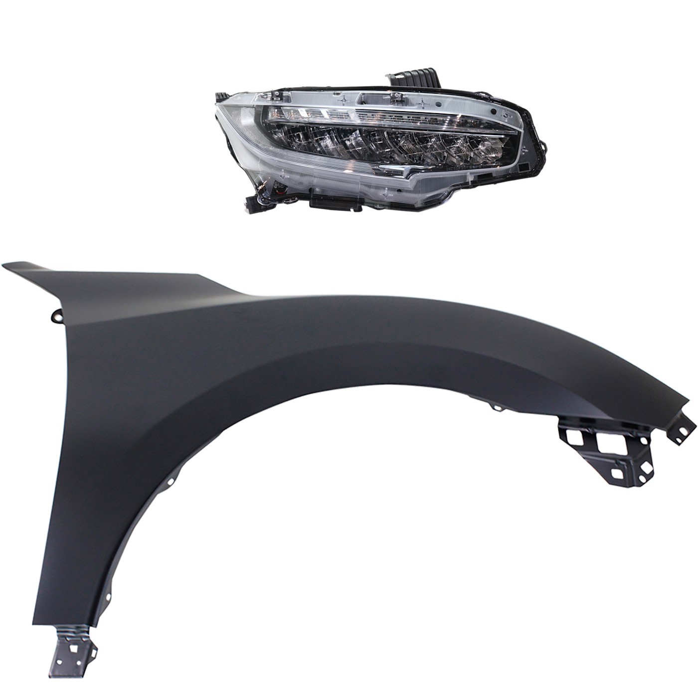 Headlight Kit For 2016-2018 Honda Civic Passenger Side Assembly LED ...