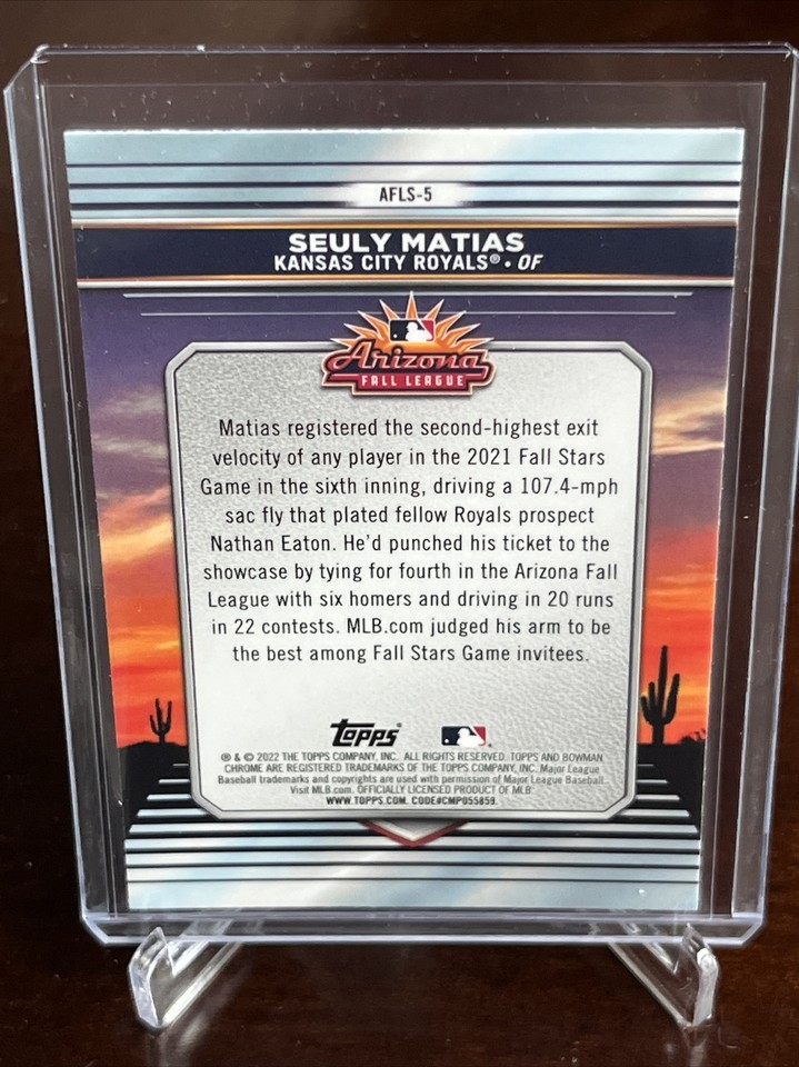 2022 Bowman Chrome Seuly Matias Arizona Fall League card Royals | eBay