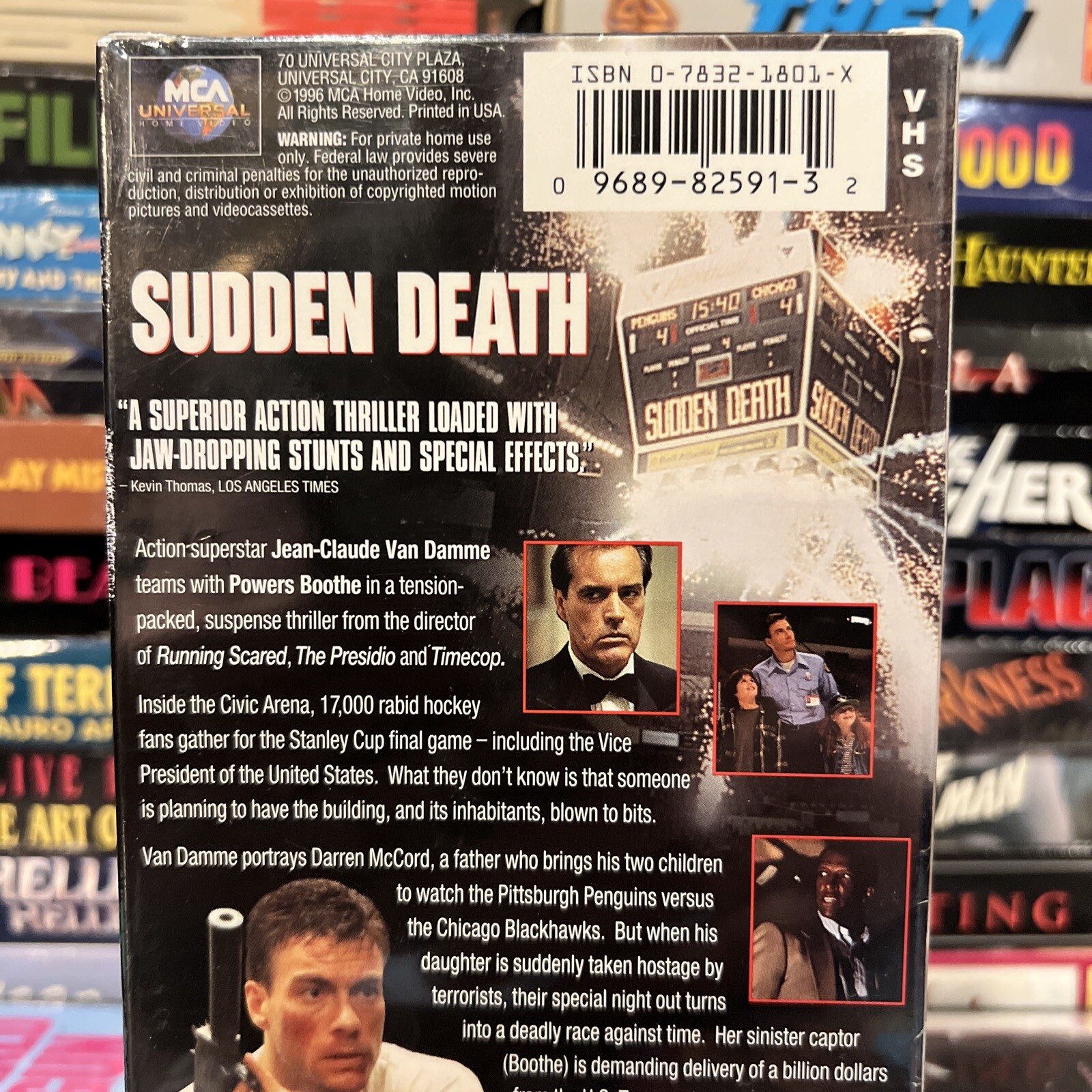 Sudden Death 1995 VHS Re-Sealed Rental Jean-Claude Van Damme Action ...