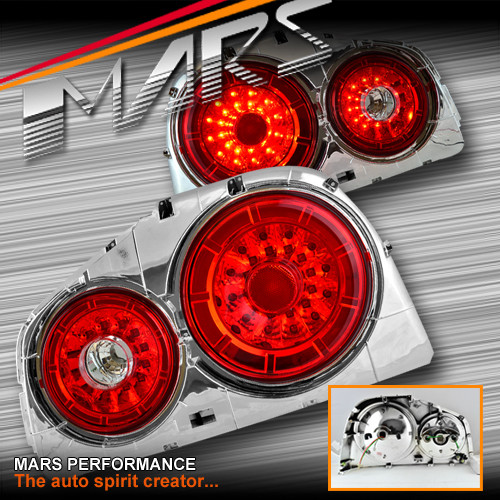 Red Clear LED Tail Lights for Nissan R34 Skyline Coupe GTS-T GT-R GT-T ...