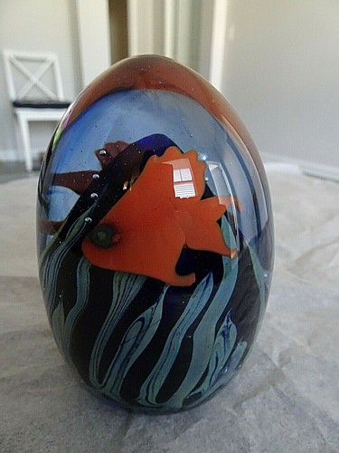 1984 Signed DON BAGWELL Studio Art Glass Fish Ocean Large Seaweed ...