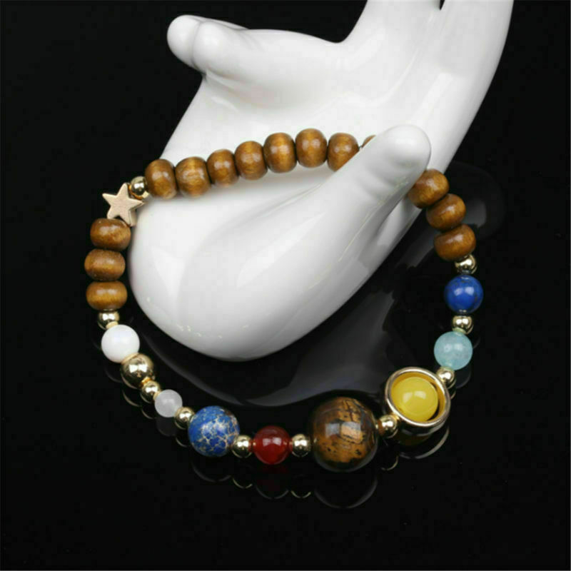 Charm Universe Solar System Eight Planets Stone Adjustable Bracelet ...