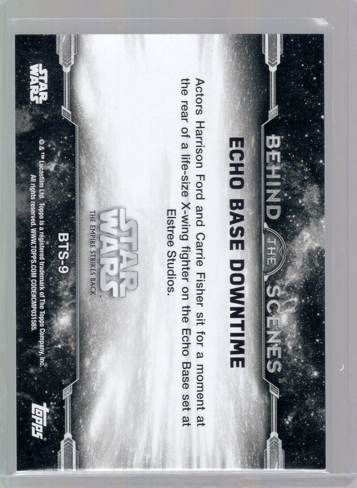 2019 Topps Empire Strikes Back Black and White Behind Scenes BTS-9 Echo ...