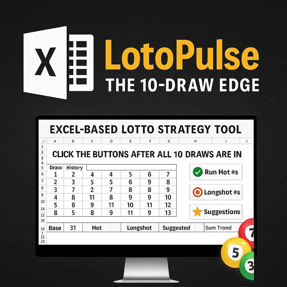 LottoPulse Excel Tool for Pick 5 & 6 | Hot Numbers, Trends, Lotto, Lottery | eBay