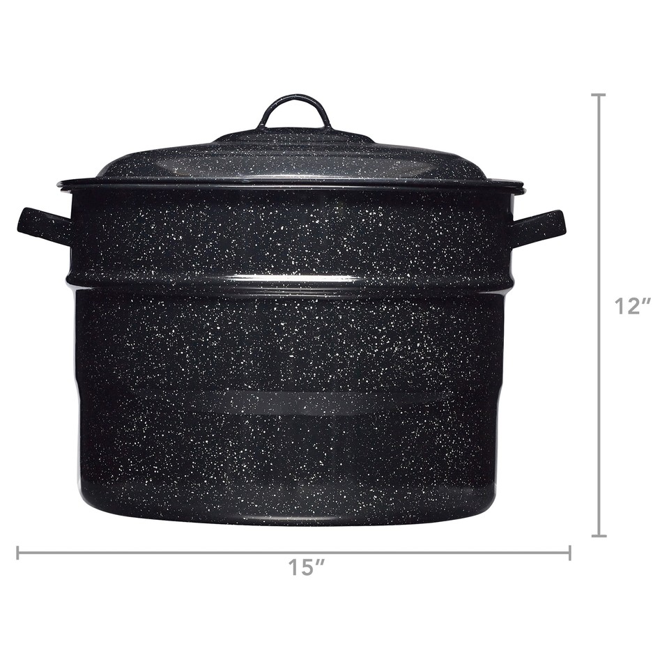 Granite Ware 21.5-Quart Water Bath Canner with Jar Rack (Speckled Black ...