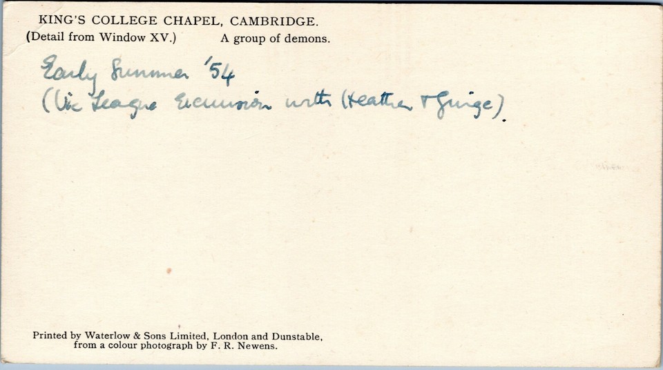 postcard UK Cambridge King's College Chapel - Detail from Window XV ...