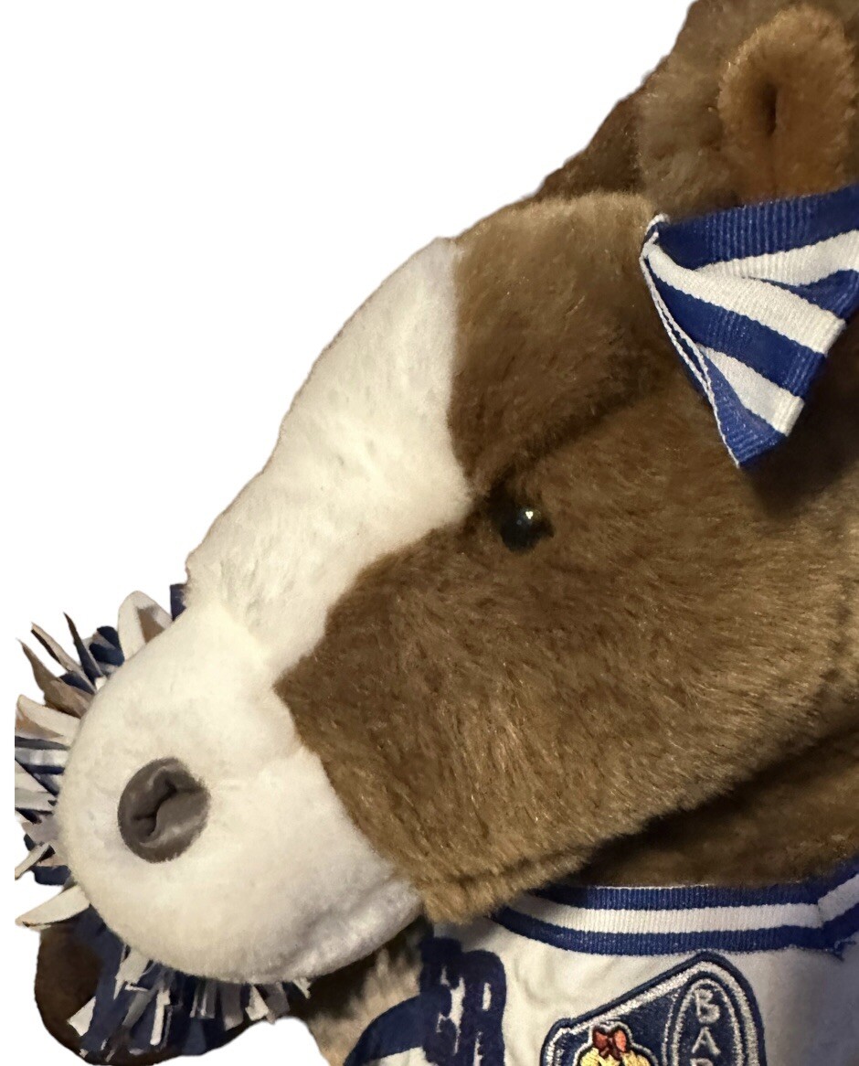 Build A Bear Horse Brown White W/Blue Cheer Leader Outfit Pom Plush ...