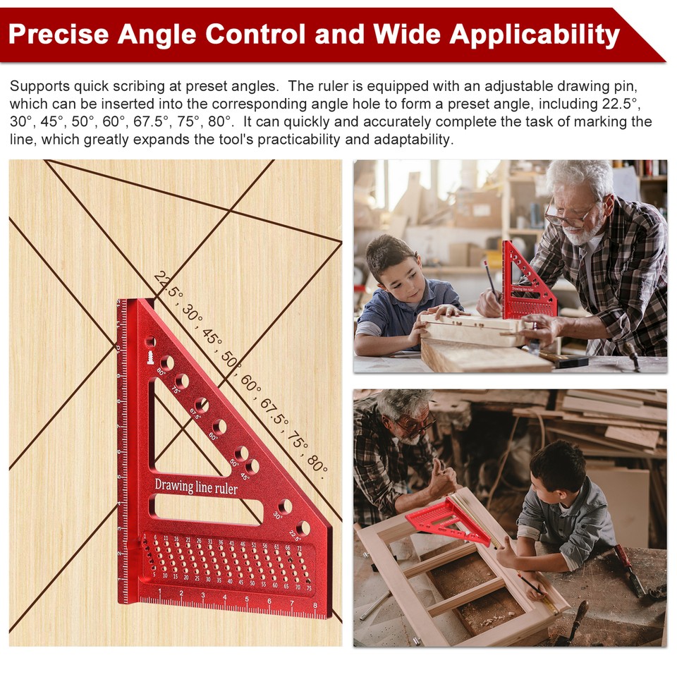 Alloy Multi Angle Measuring Ruler Woodworking DIY Miter E4Q7 | eBay