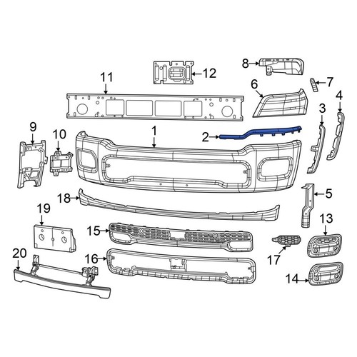 Ram 68566236AB Front Right Upper Bumper Face Bar Bracket | eBay
