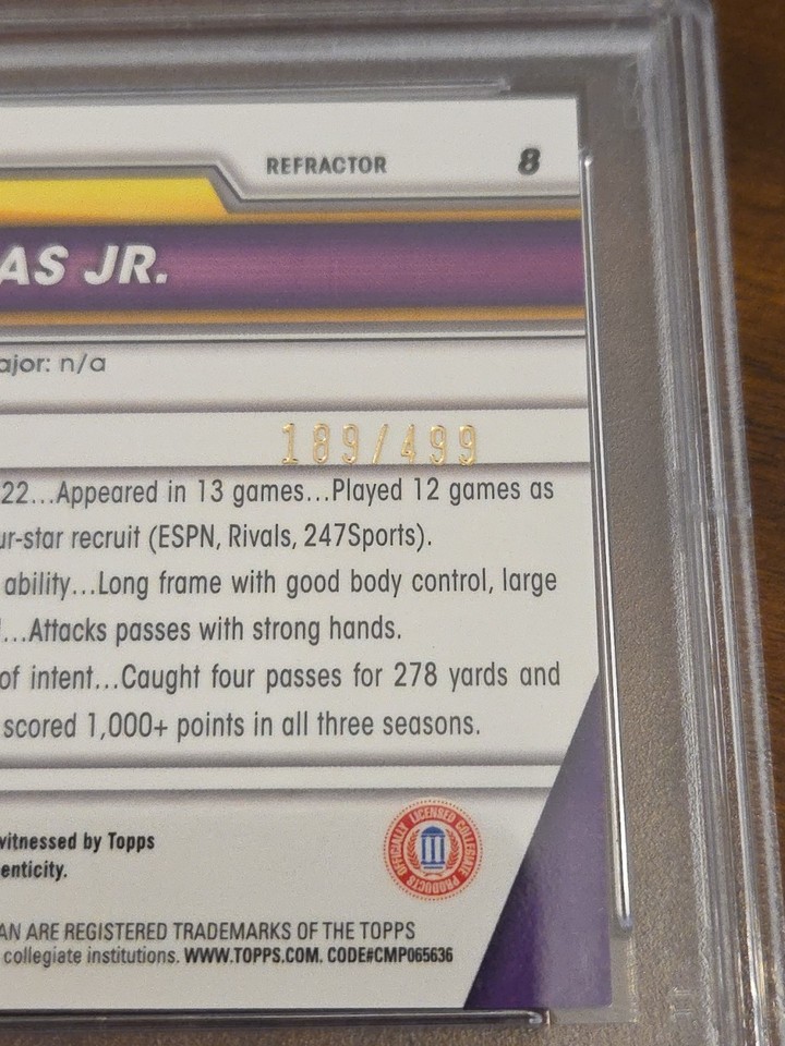 2023 Bowman Chrome U Brian Thomas Jr 1st Auto Refractor /499 PSA 10 LSU ...