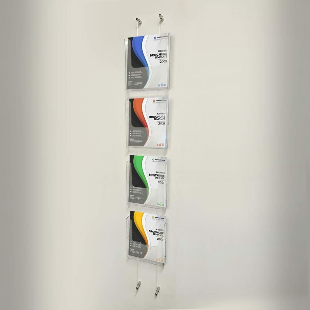A4 A5 Cable Display Brochure Holder Leaflet literature Wall to Wall ...