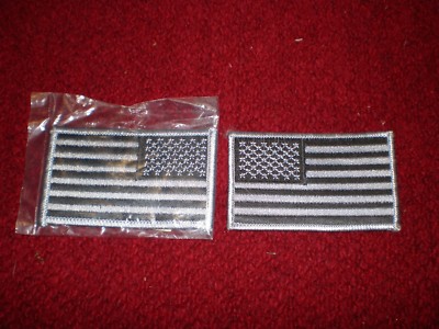 USAF Flag Patches Silver and Grey Subdued Forward and Reverse circa ...