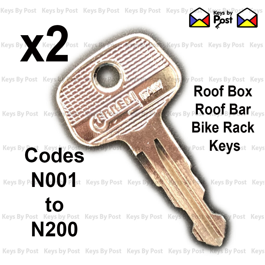 2 x Thule Roof Box, Roof Bar, Cycle Rack, Cycle Carrier Key Codes N001 ...
