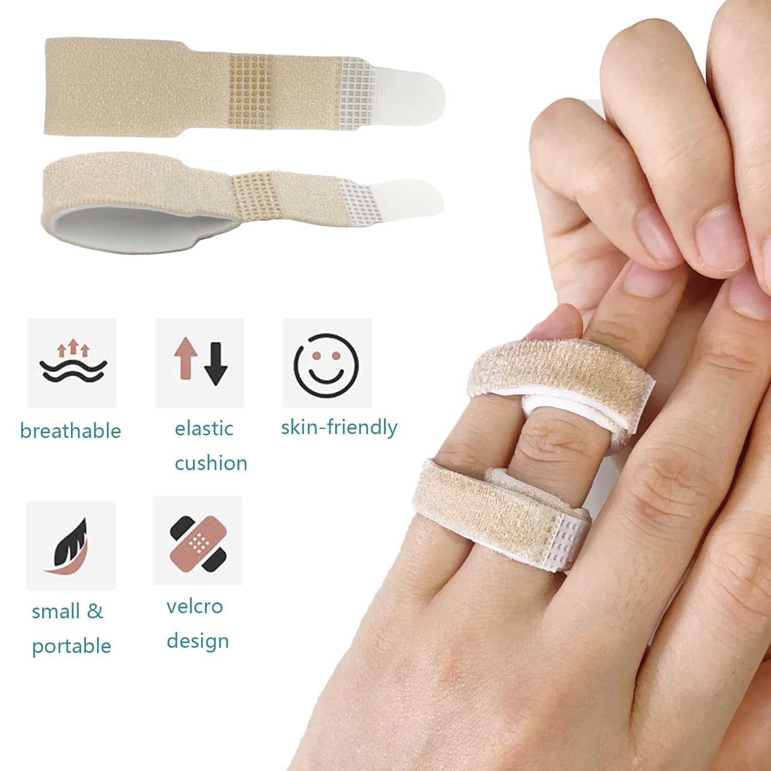 Finger Buddy Straps Reusable & Washable - 8 Pack Hook and Loop Buddy ...