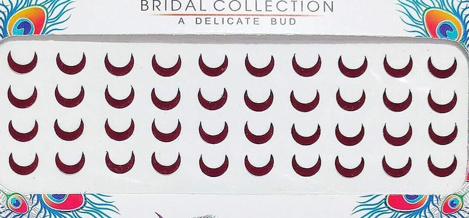 Traditional Marathi Style Half Moon Maroon Bindis for Women – Bindi ...