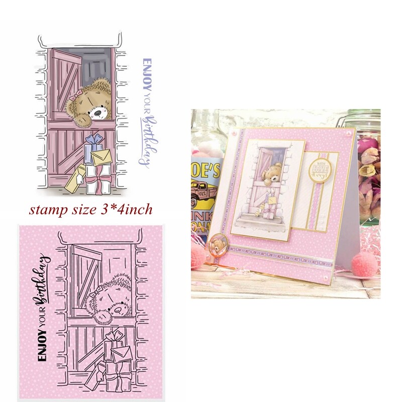 Lovely Bears Friends Clear Stamps Seal Embossing Stencil Album Craft ...