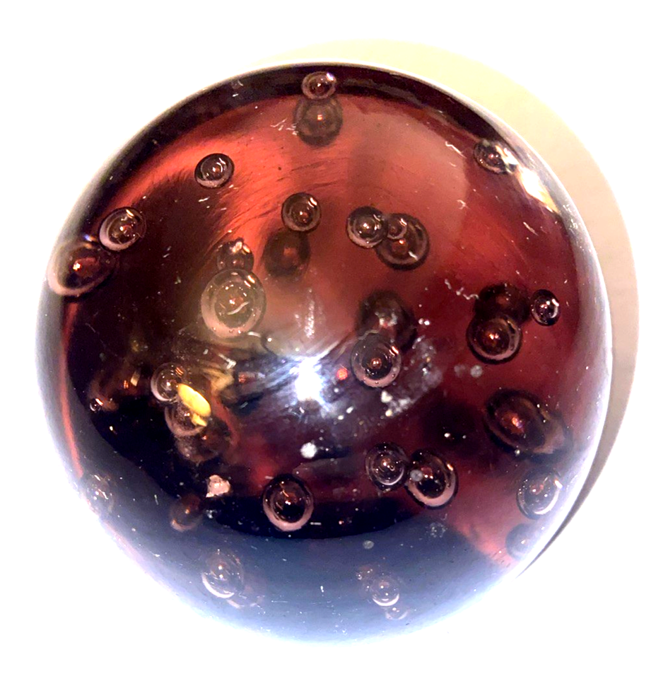 Vintage Amber Controlled Bubble Art Glass Orb Sphere Paperweight MCM | eBay